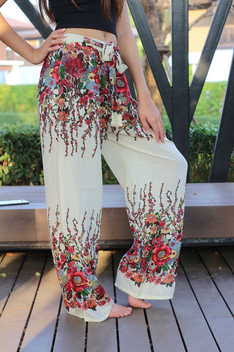 Womens Wide Leg Palazzo Pants Boho Clothing Bohochic Gypsy Etsy