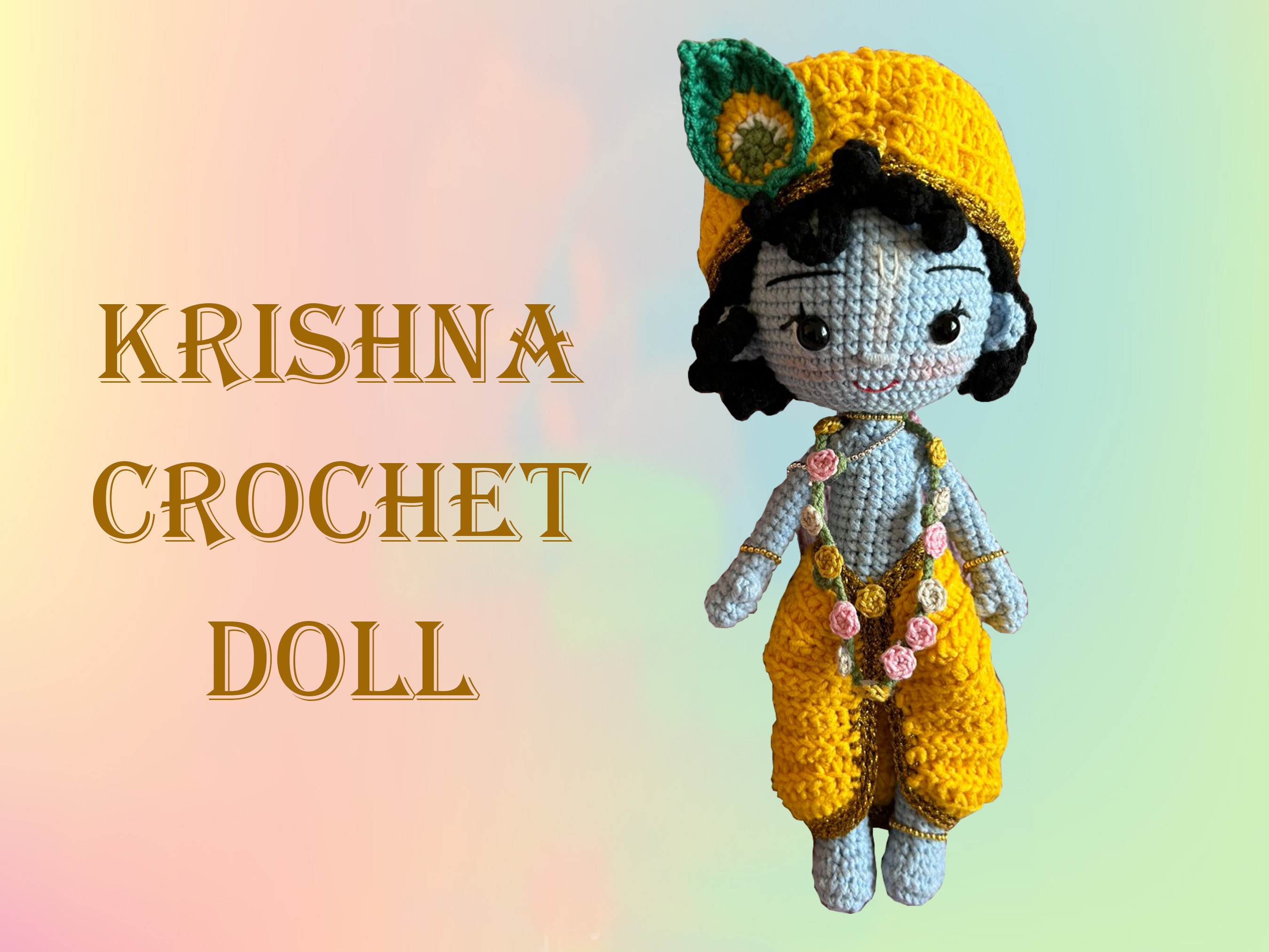 Krishna Doll, Krishna Statue, Amigurumi Krishna Doll, Unique Religion ...