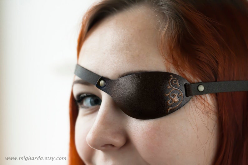 NEW Glamour Eye Patch Stylish Leather Small Eye Patch Dark | Etsy