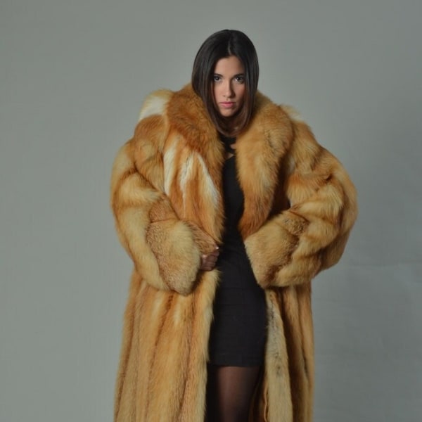 Red Fox Fur Coat - Etsy