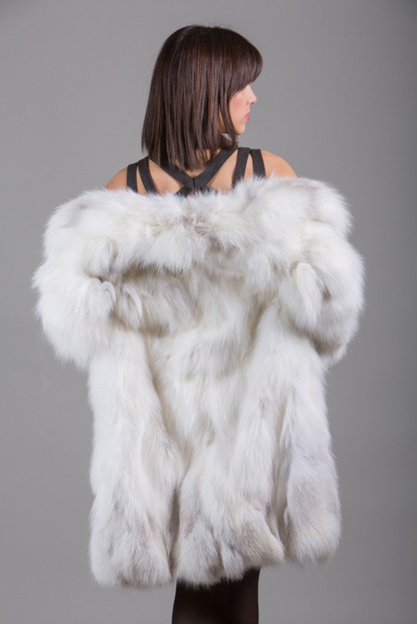 Luxury Gift Shadow Fox Fur Coat Fur Jacket Wedding or - Etsy