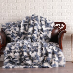 Blue Jean Fox Fur Blanket Luxury Bedding Golden Fox Blanket Animal Hide ...