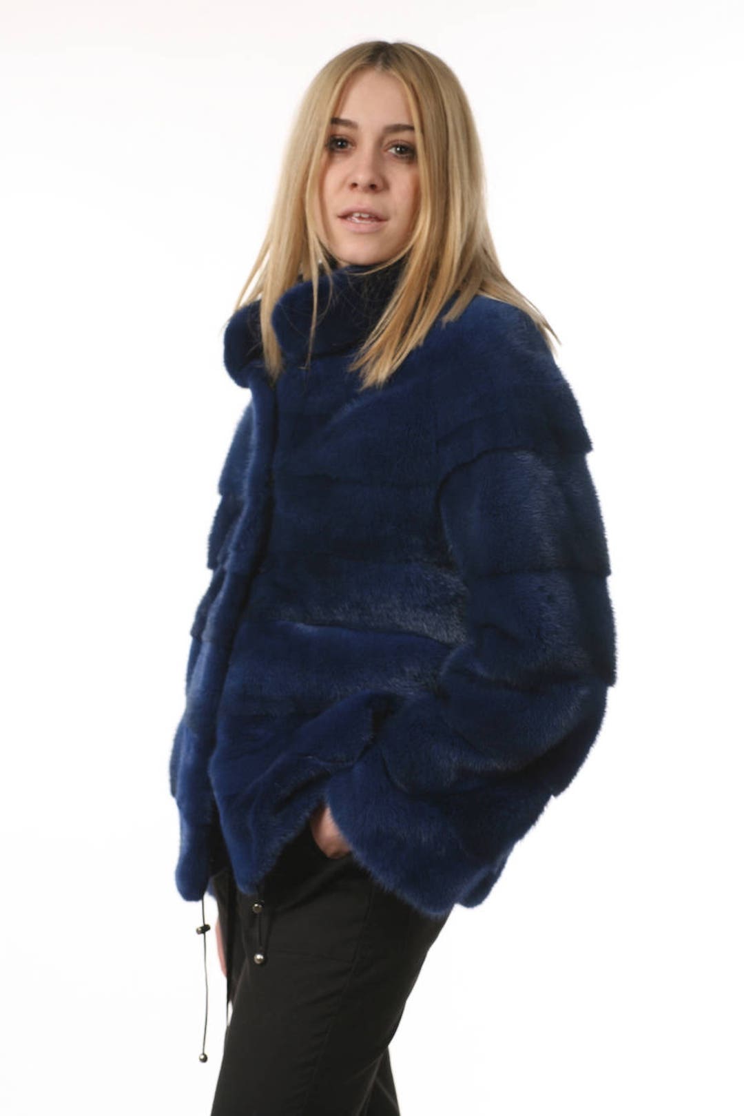 Navy Blue Mink Fur Coat Fur Coat Navy Blue Mink Coat Luxury Fur Coat ...