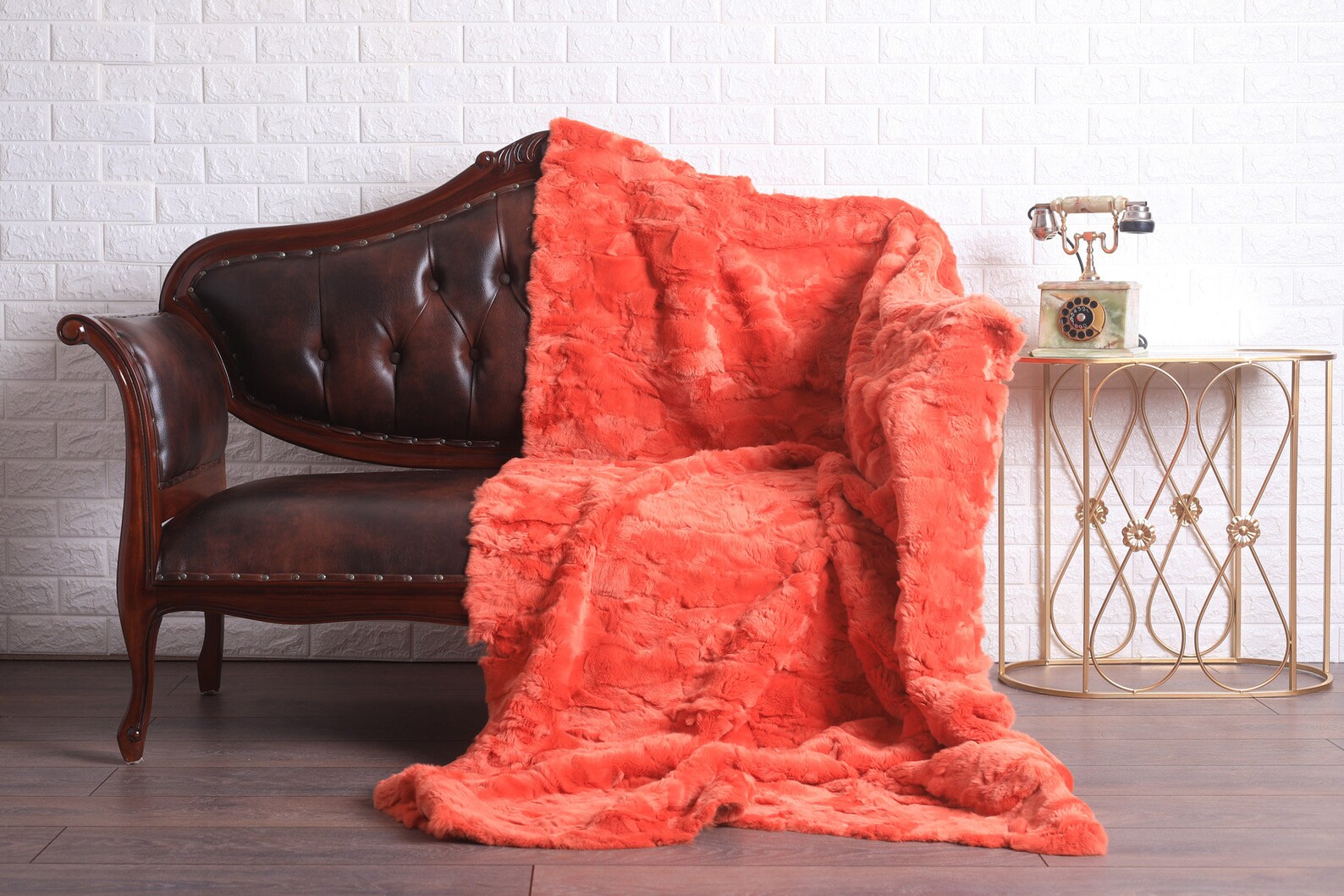Orange Rex Rabbit Real Rex Fur Blanket Throw Blanket - Etsy