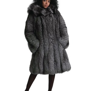 Silver Fox Fur Waist Length Jacket Fox Fur Jacket Fox Fur Coat Silver ...