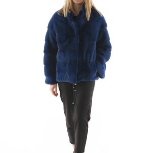 Navy Blue Mink Fur Coat Fur Coat Navy Blue Mink Coat Luxury Fur Coat ...