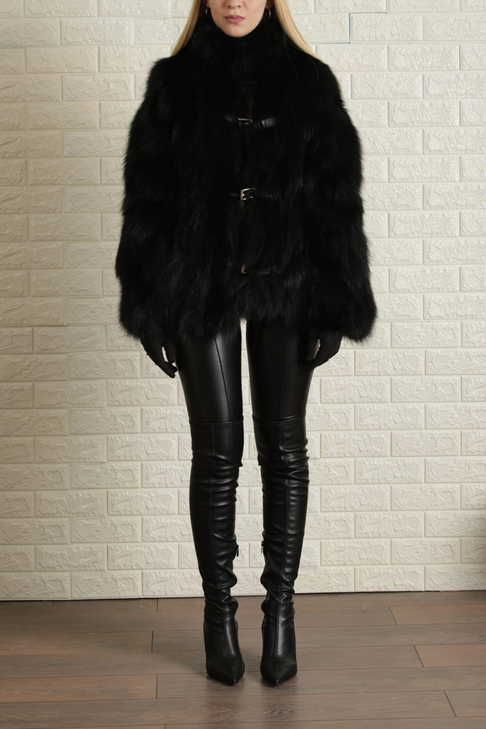 Black Fox Fur Jacket Fox Fur Jacket Fox Fur Coat Black - Etsy
