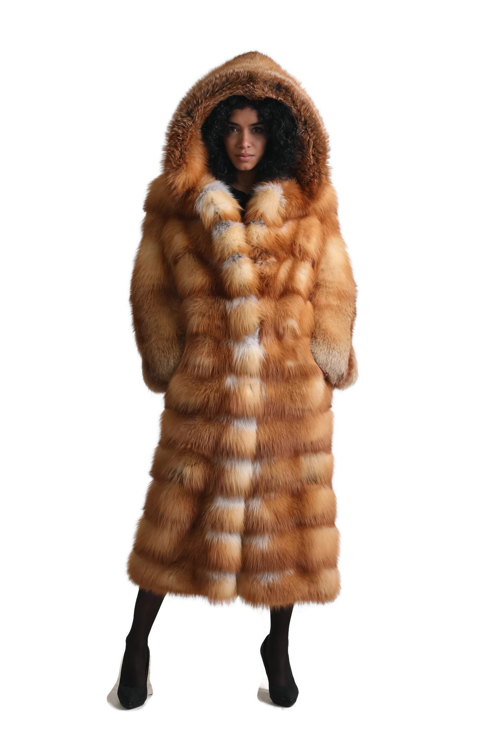 Red Fox Fur Full Length Jacket Fox Fur Jacket Fox Fur Coat - Etsy