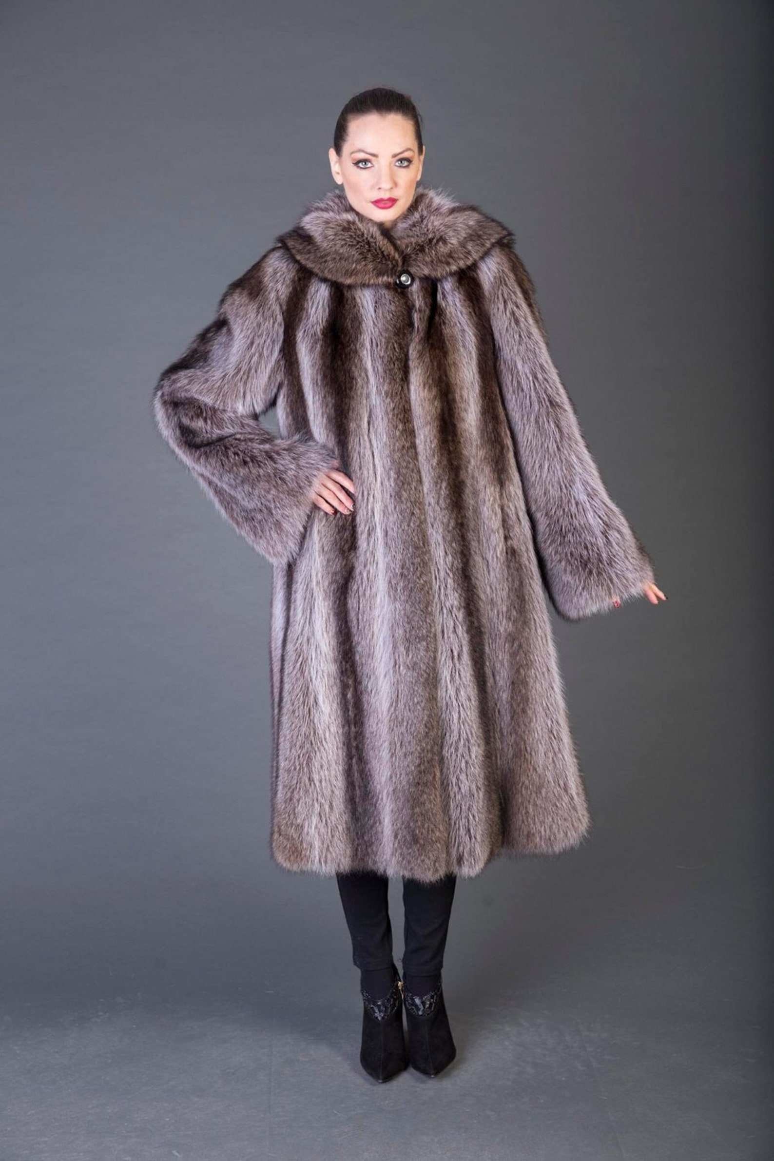 Luxury Gift Racoon Fur Coat Hooded Fur Jacket Full Skin - Etsy
