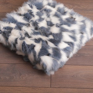 Blue Jean Fox Fur Blanket Luxury Bedding Golden Fox Blanket Animal Hide ...