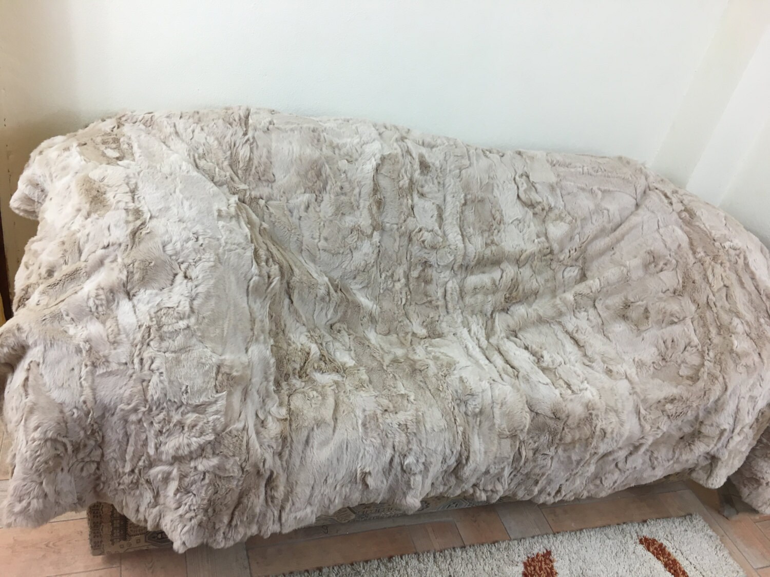 Rex Rabbit Real Rex Fur Blanket Throw Blanket Minky | Etsy