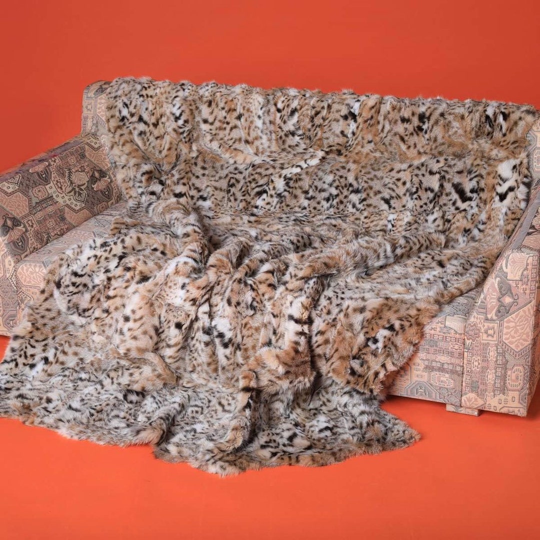 Printed Fox Fur Blanket Luxury Bedding Fox Blanket Animal Hide Blanket ...