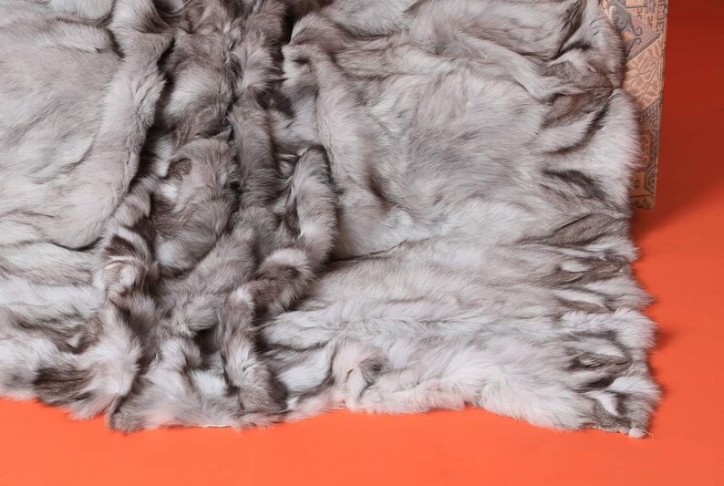 Blue Halfskins Fox Fur Blanket Luxury Bedding Blue Fox - Etsy