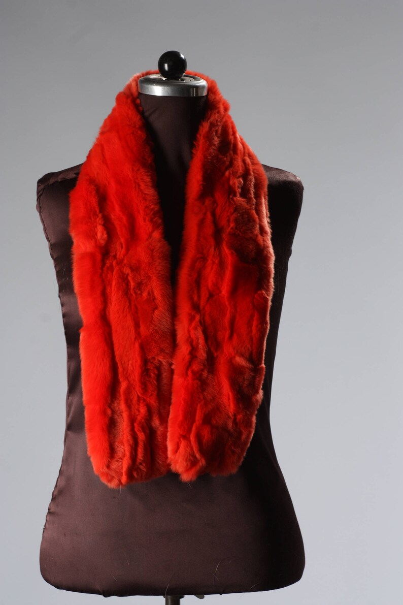 Red Rex Rabbit Fur Scarf Collar - Etsy