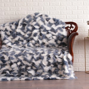 Blue Jean Fox Fur Blanket Luxury Bedding Golden Fox Blanket Animal Hide ...