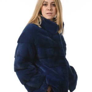 Navy Blue Mink Fur Coat Fur Coat Navy Blue Mink Coat Luxury Fur Coat ...