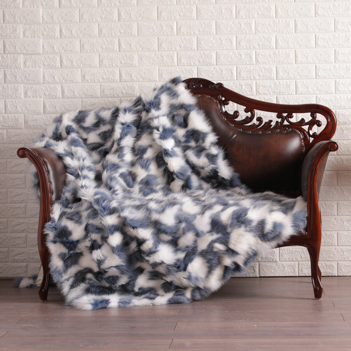 Blue Jean Fox Fur Blanket Luxury Bedding Golden Fox - Etsy