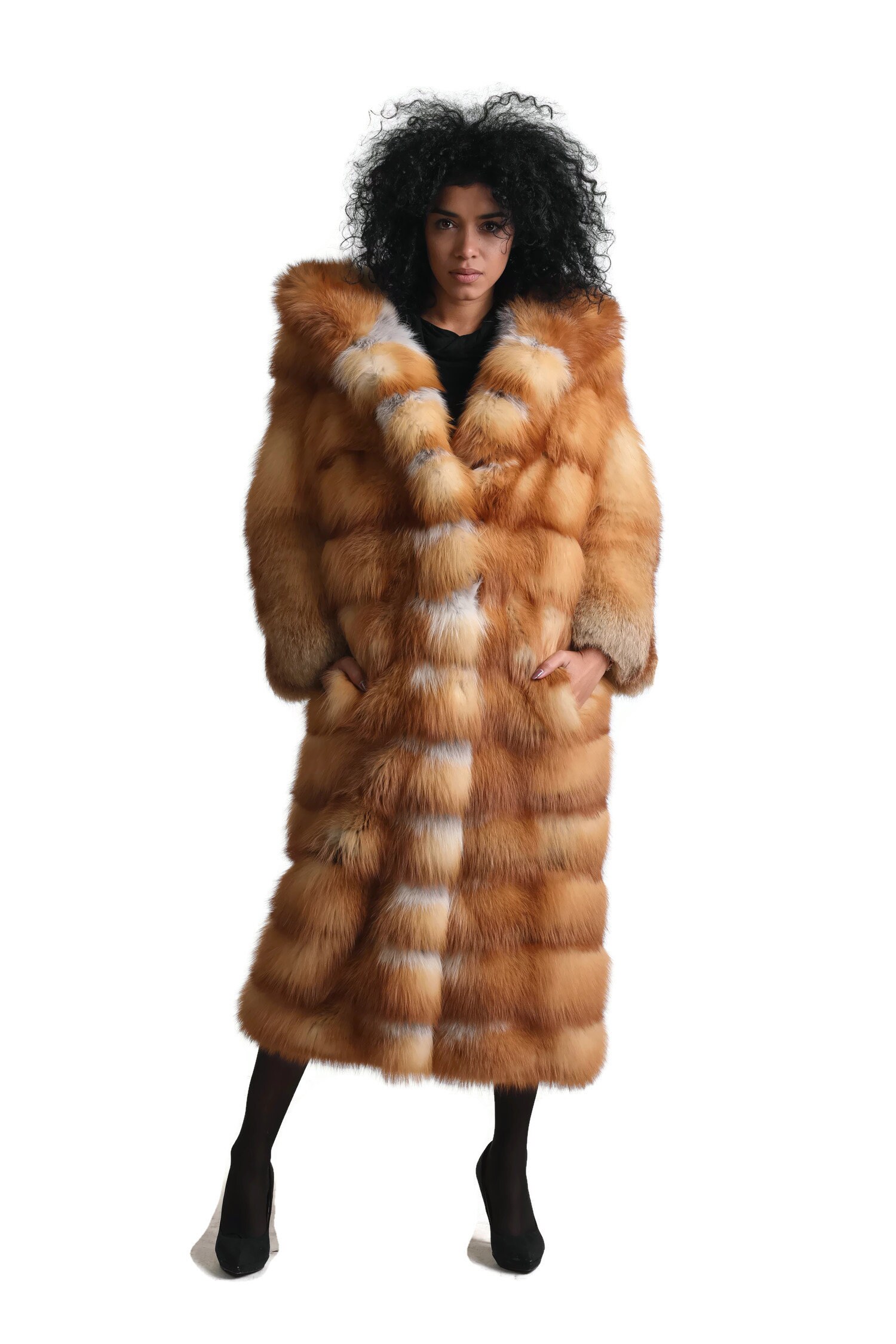Red Fox Fur Full Length Jacket Fox Fur Jacket Fox Fur Coat - Etsy