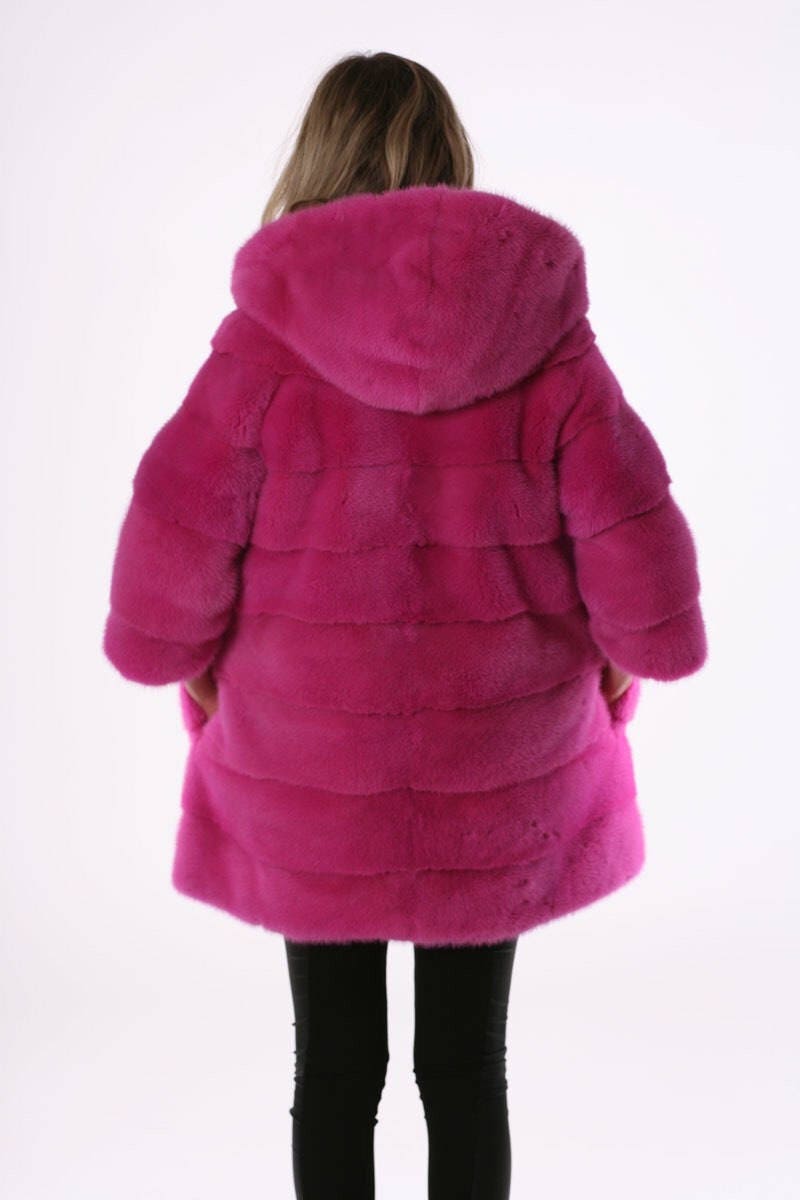 Luxury Gift / Pink Mink Fur Coat/ Fur Jacket Full Skin / - Etsy