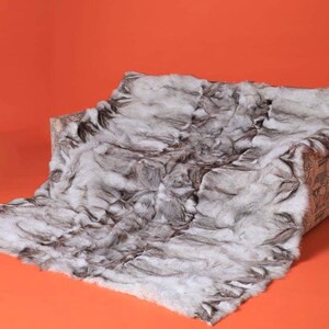 Blue Halfskins Fox Fur Blanket Luxury Bedding Blue Fox Blanket Animal ...