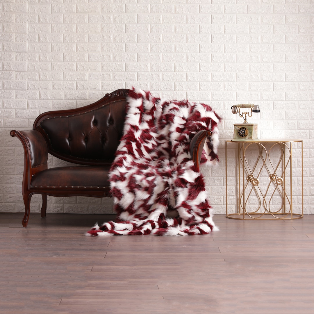 Red and White Fox Fur Blanket Luxury Bedding Golden Fox Blanket Animal ...