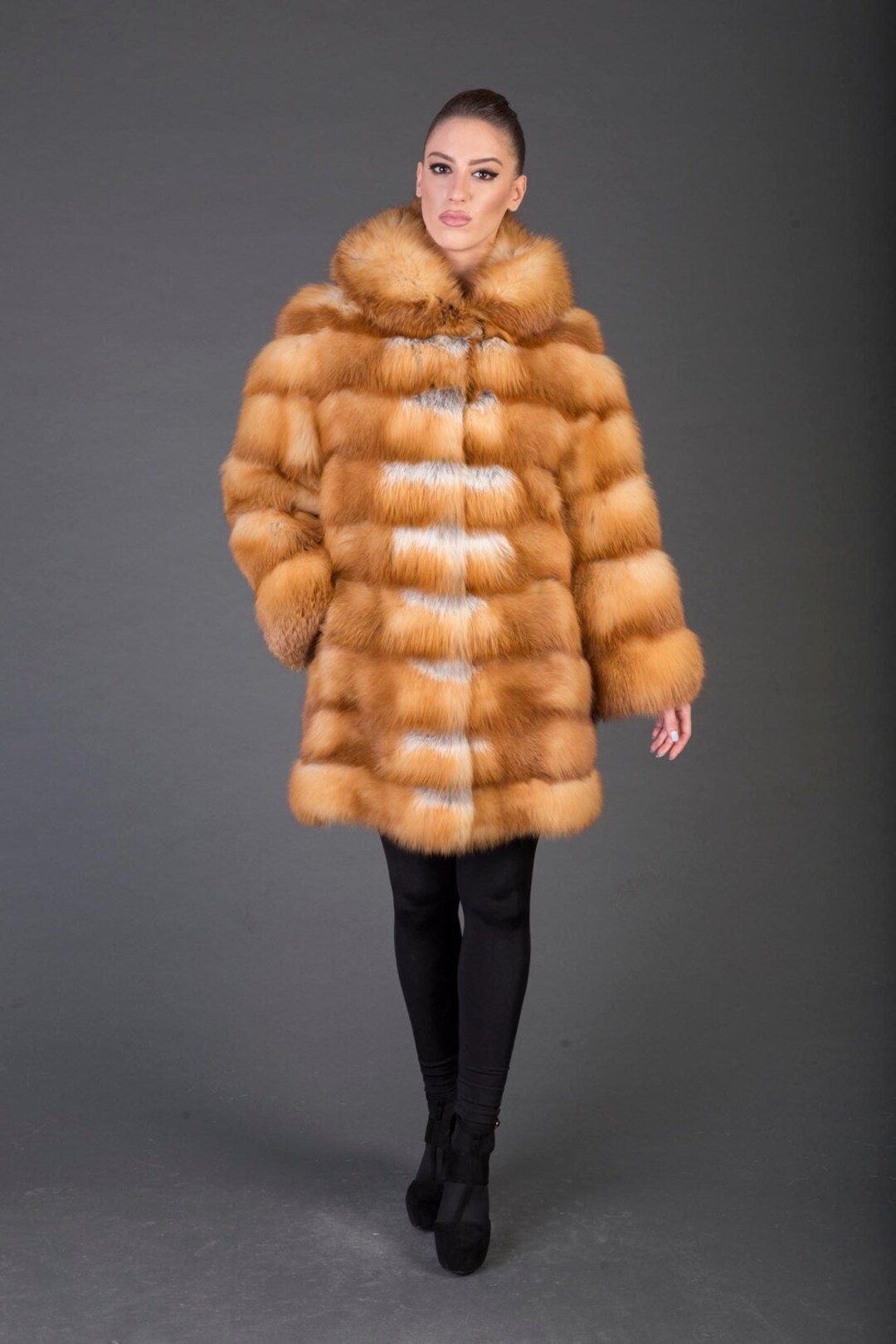 Luxury Gift Red Fox Fur Coat Fur Jacket Full Skin - Etsy
