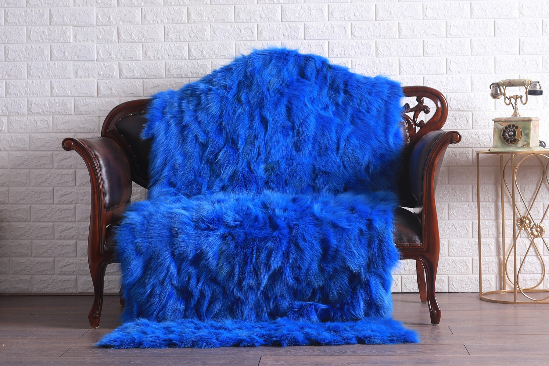 Blue Fox Fur Blanket Luxury Bedding Blue Fox Blanket | Etsy
