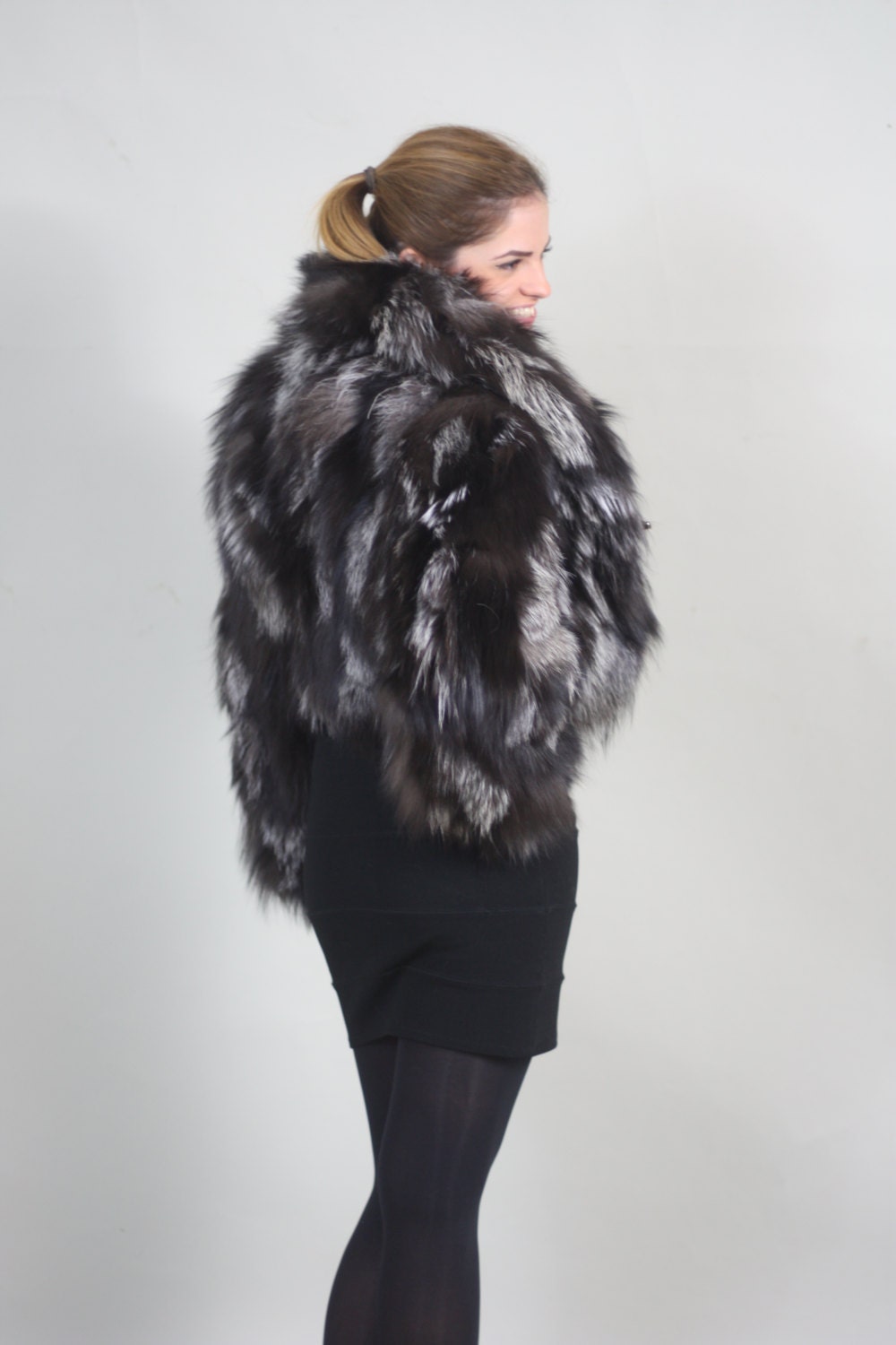 Silver Fox Fur Bolero Fox Fur Jacket Fox Fur Coat Silver - Etsy