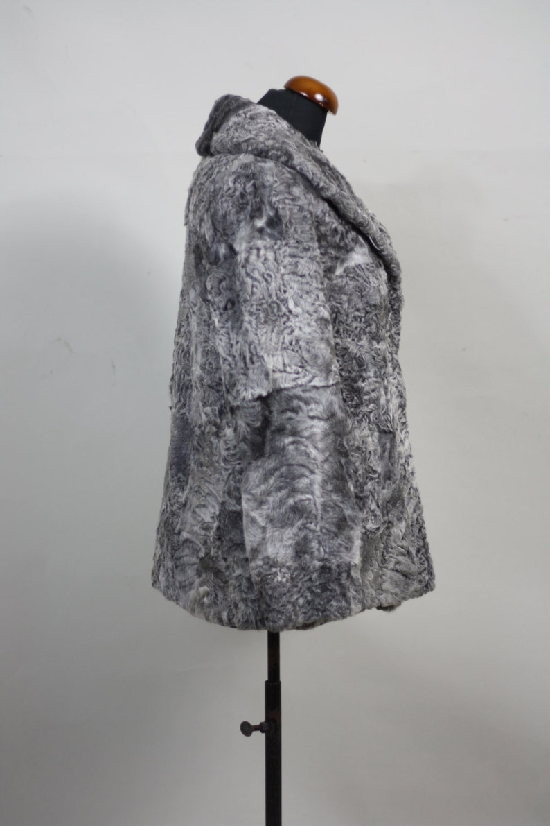 Luxury gift Swakara Grey Lamb Fur Coat Fur jacket | Etsy