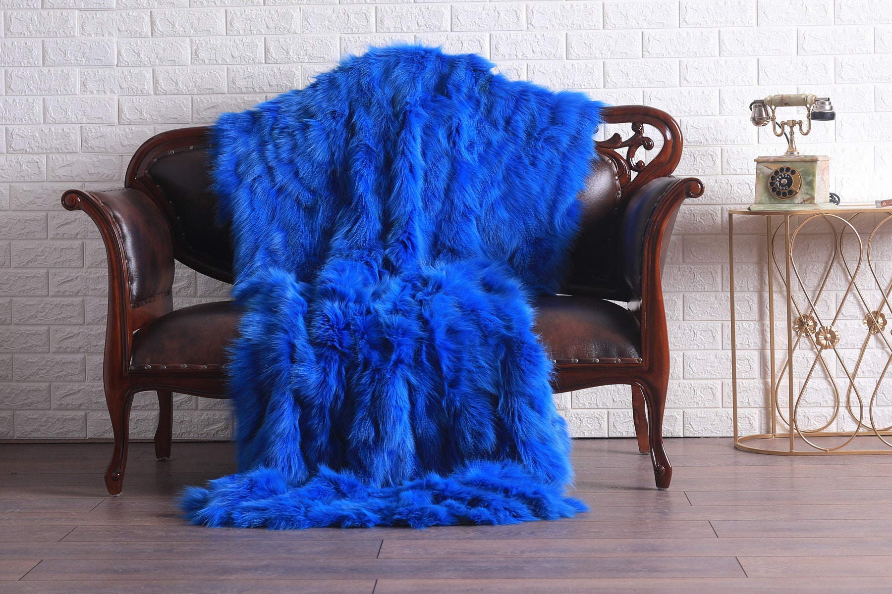 Blue Fox Fur Blanket Luxury Bedding Blue Fox Blanket | Etsy