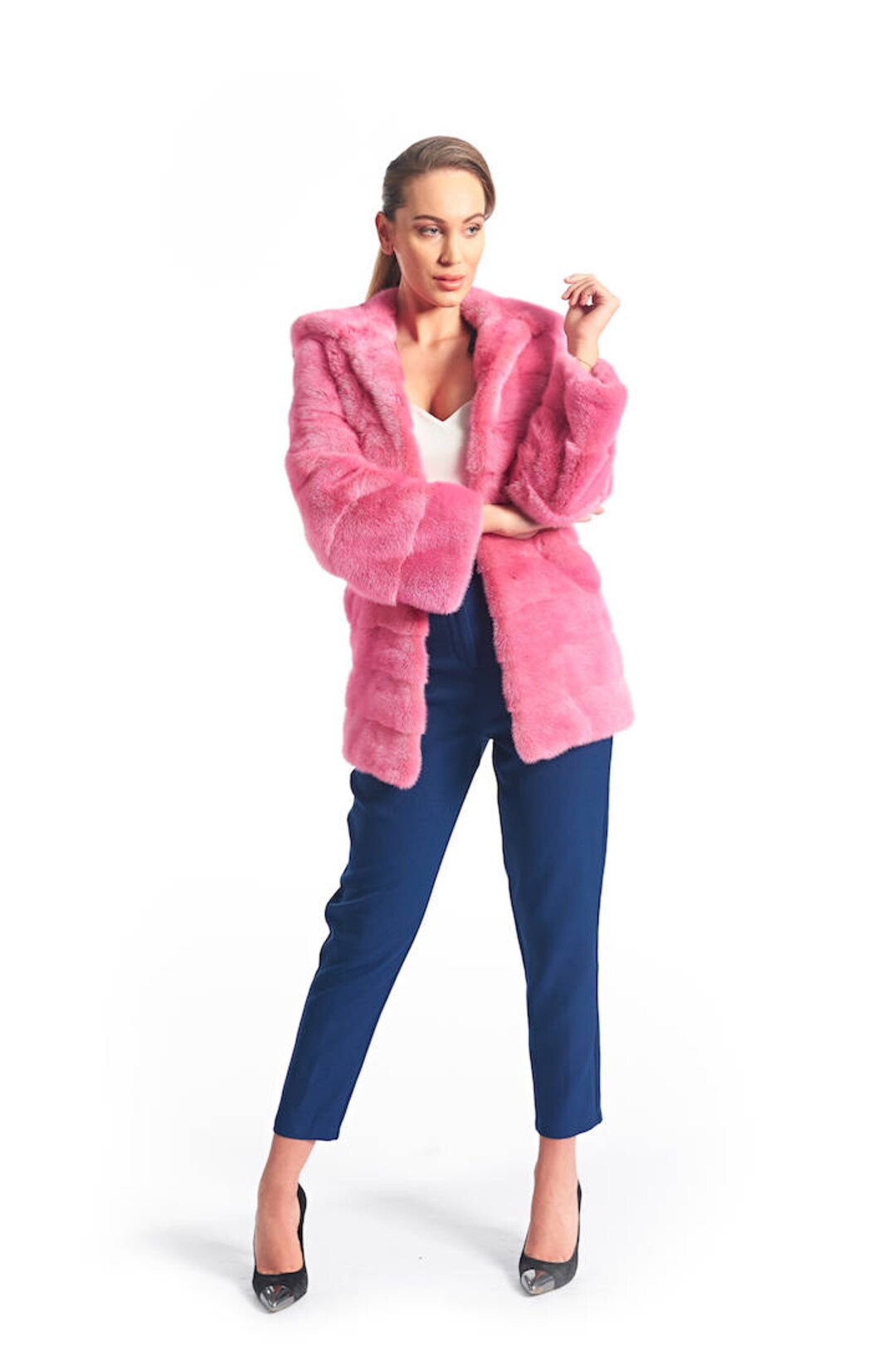 Luxury Gift Pink Mink Fur Coat Fur Jacket Full Skin Maina - Etsy
