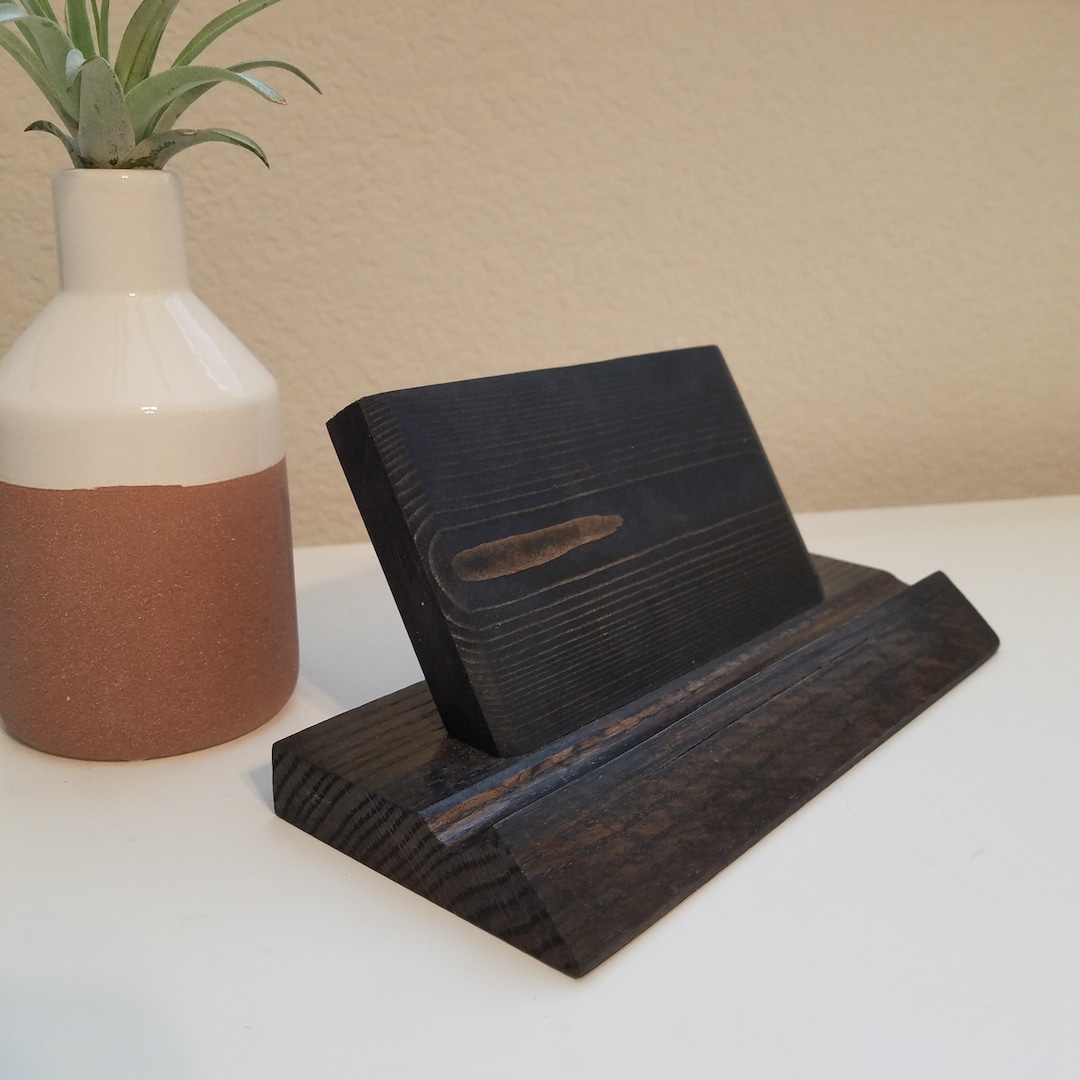 Handy Cell Phone or Small Tablet Stand for Your Desk. Handcrafted Wood ...