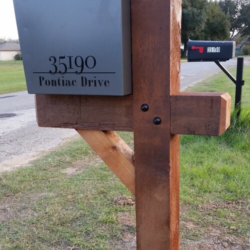 Modern Custom Mailbox Javi Post Mount Letterbox Charcoal - Etsy