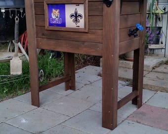 SPECIAL EDITION Ohio State Rustic Ice Chest Cooler Stand With Brass ...