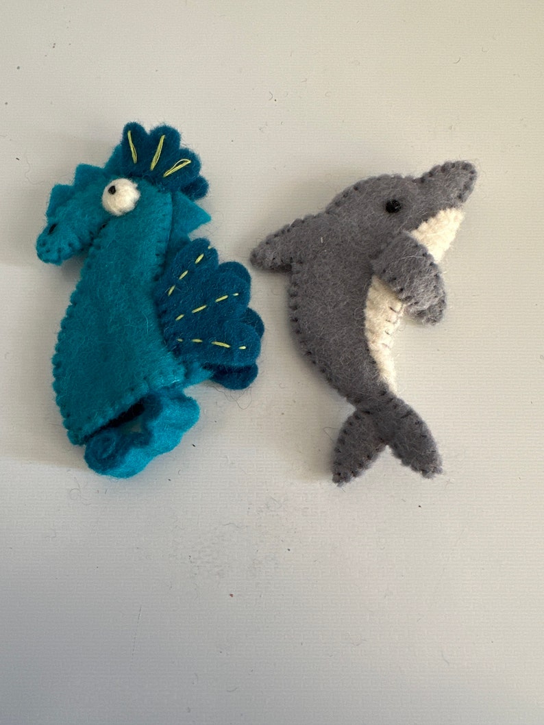 Sea Theme Finger Puppets. Sea Horse and Dolphin Perfect for - Etsy