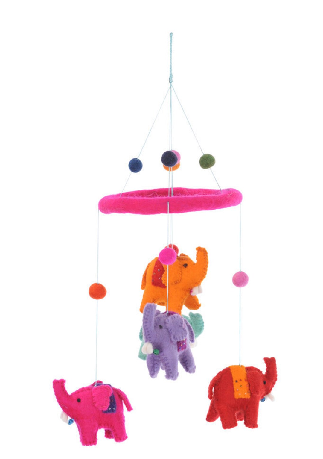 Handmade Felt Elephant Mobile Room Decoration - Etsy