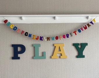 Rainbow ABC Garland. Alphabet Garland. Nursery Wall Decor. Educational ...