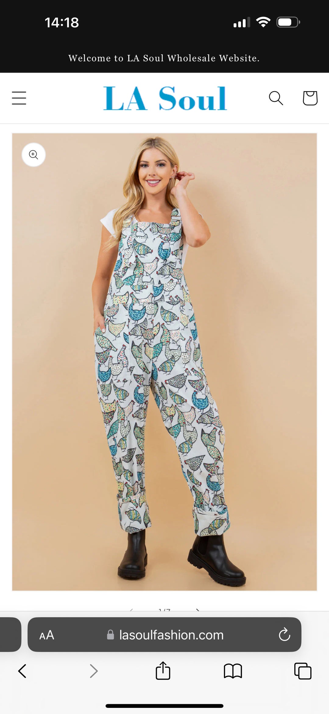 Chicken Print White Chicken Overall Dungree Hippy Bohemian Casual Style ...