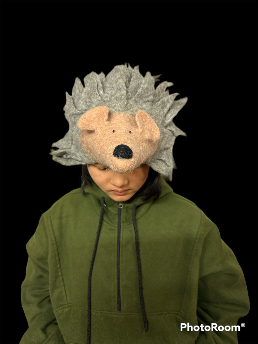 Handmade Felt Hedgehog Fancy Hat, Halloween Hat Witch Hat Fancy Hat ...