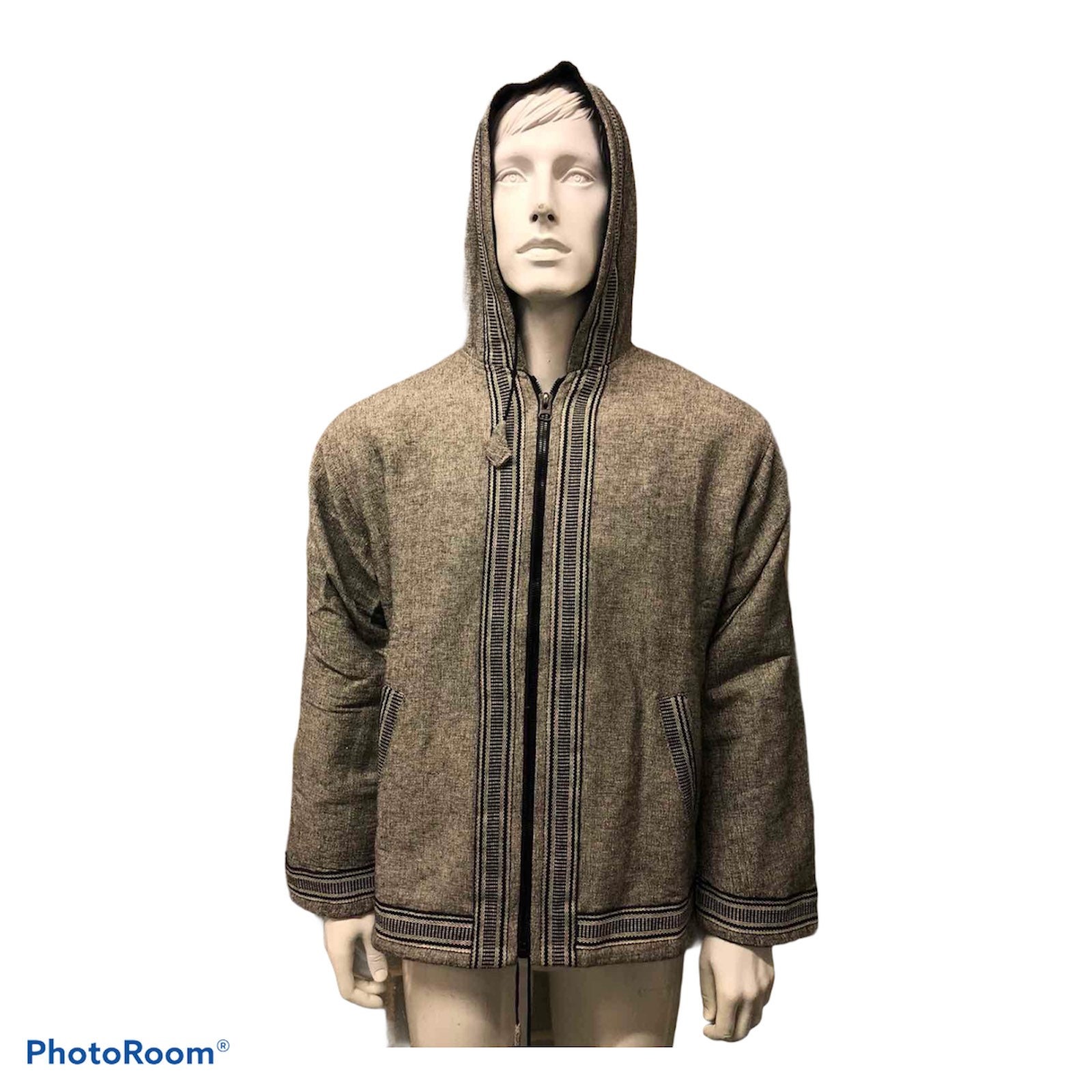 100% cotton Nepali jacket hoodie winter warm fleece thermal | Etsy