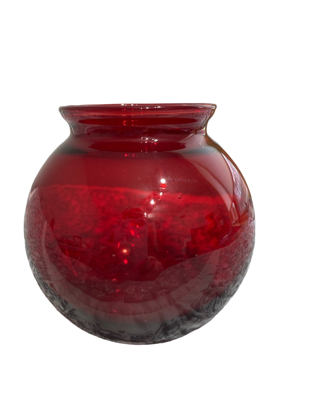 Ruby Red Vase - Etsy