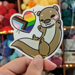LGBT Otter Pride 3inch Vinyl Sticker - Etsy