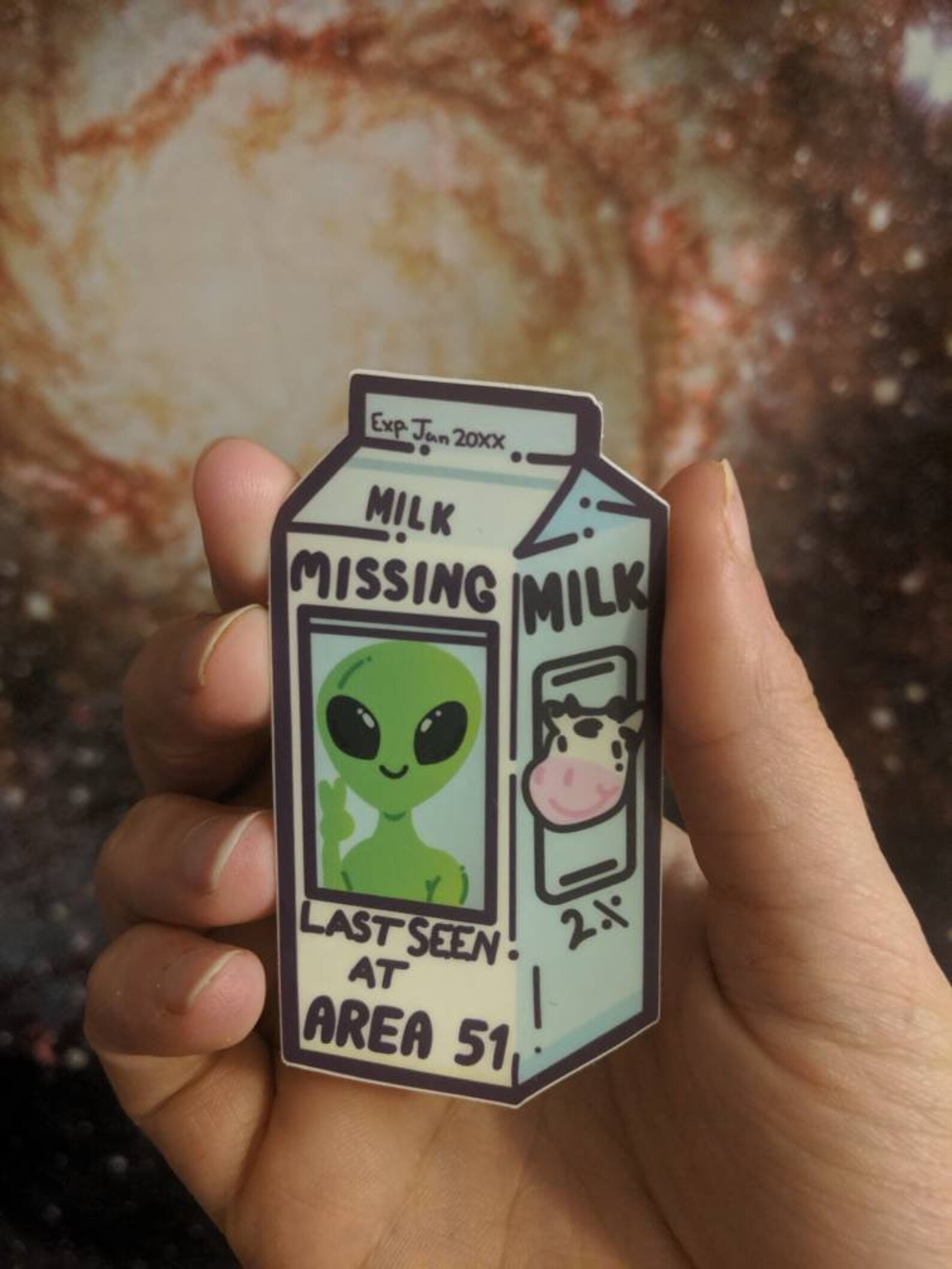 Alien on the Milk Carton Vinyl Sticker - Etsy