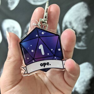 D20 DND OPE Crit Fail 2inch Acrylic Charm and 3inch Vinyl Sticker - Etsy