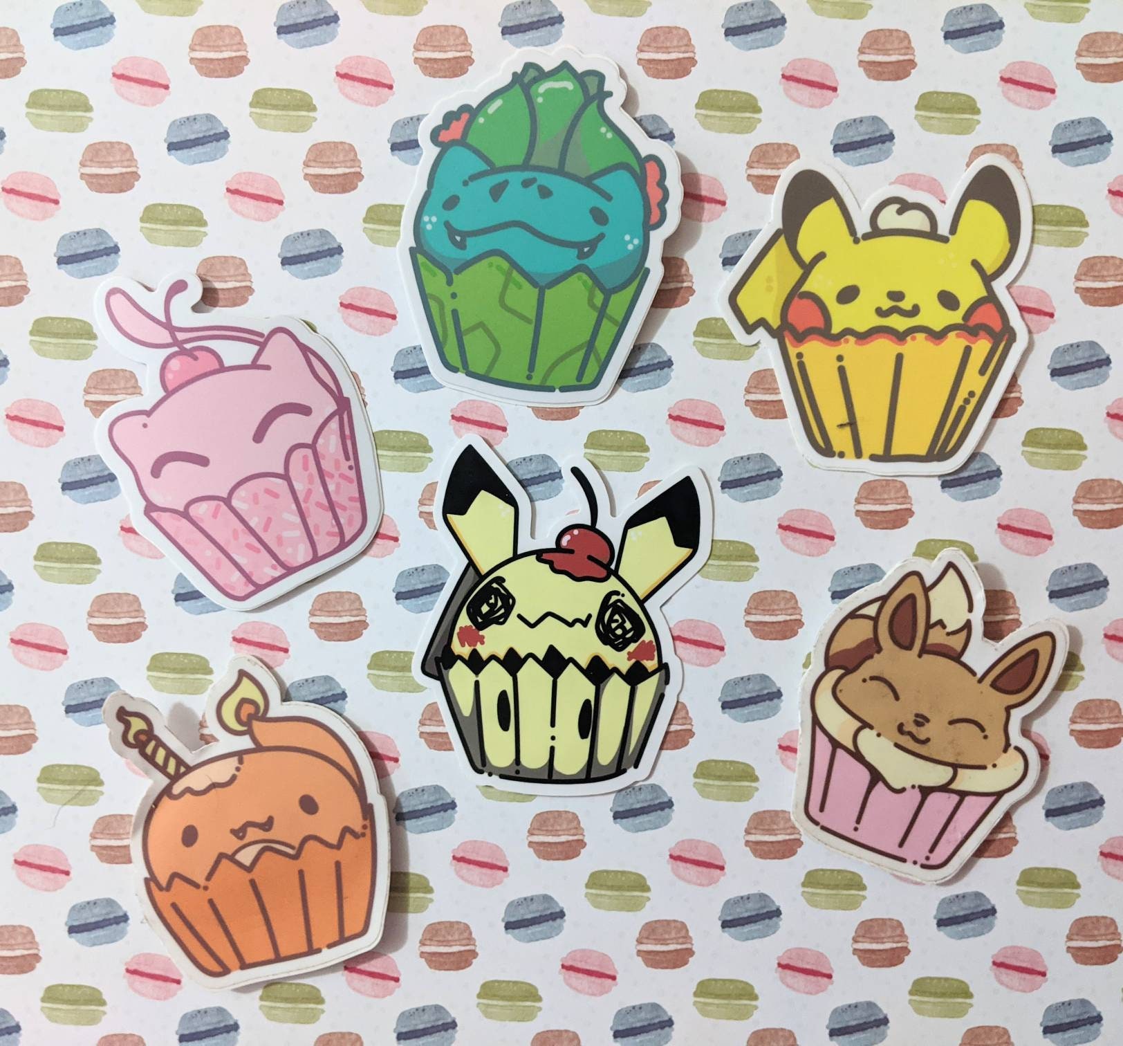 Pokemon Cupcake Stickers | Etsy