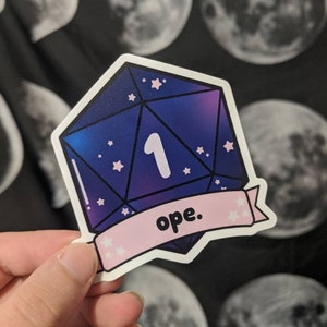 D20 DND OPE Crit Fail 2inch Acrylic Charm and 3inch Vinyl Sticker - Etsy