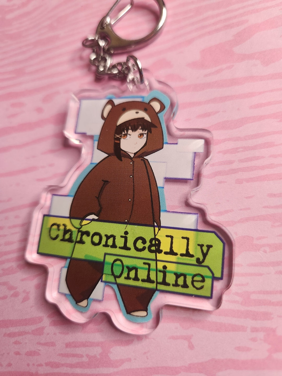 Chronically Online Experimental Lain Bear DOUBLE SIDED Acrylic 2in ...