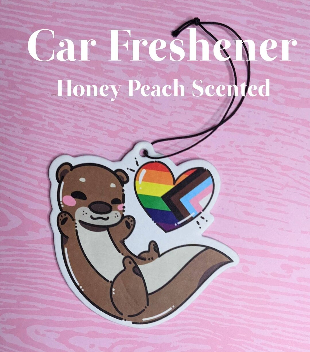 Honey Peach Pride LGBT Otter 4in Car Freshener - Etsy