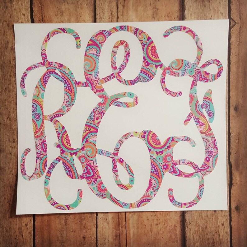 Paisley Monogram Decal Car Decal Vinyl Decal Tumbler Decal - Etsy