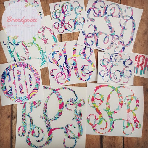Single Letter Decal Holographic Decal Monogram Decal With | Etsy